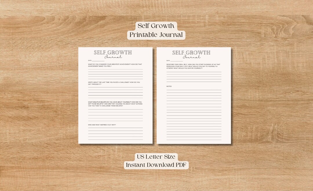 Self Growth Printable Journal for Self Esteem Self Care Shadow Work ...