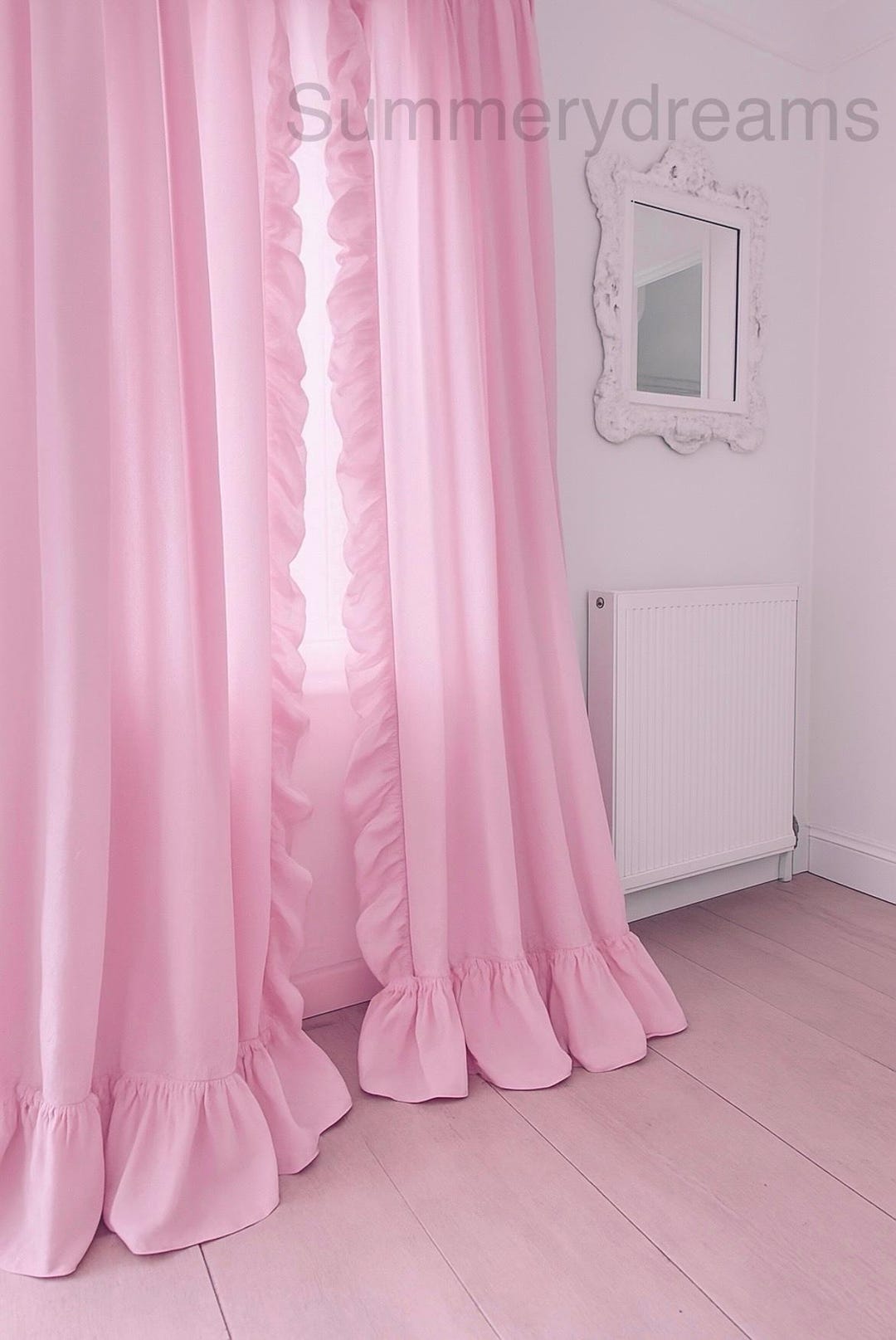 Pink Princess Curtains Ruffled Frilly Curtains Pairs - Etsy