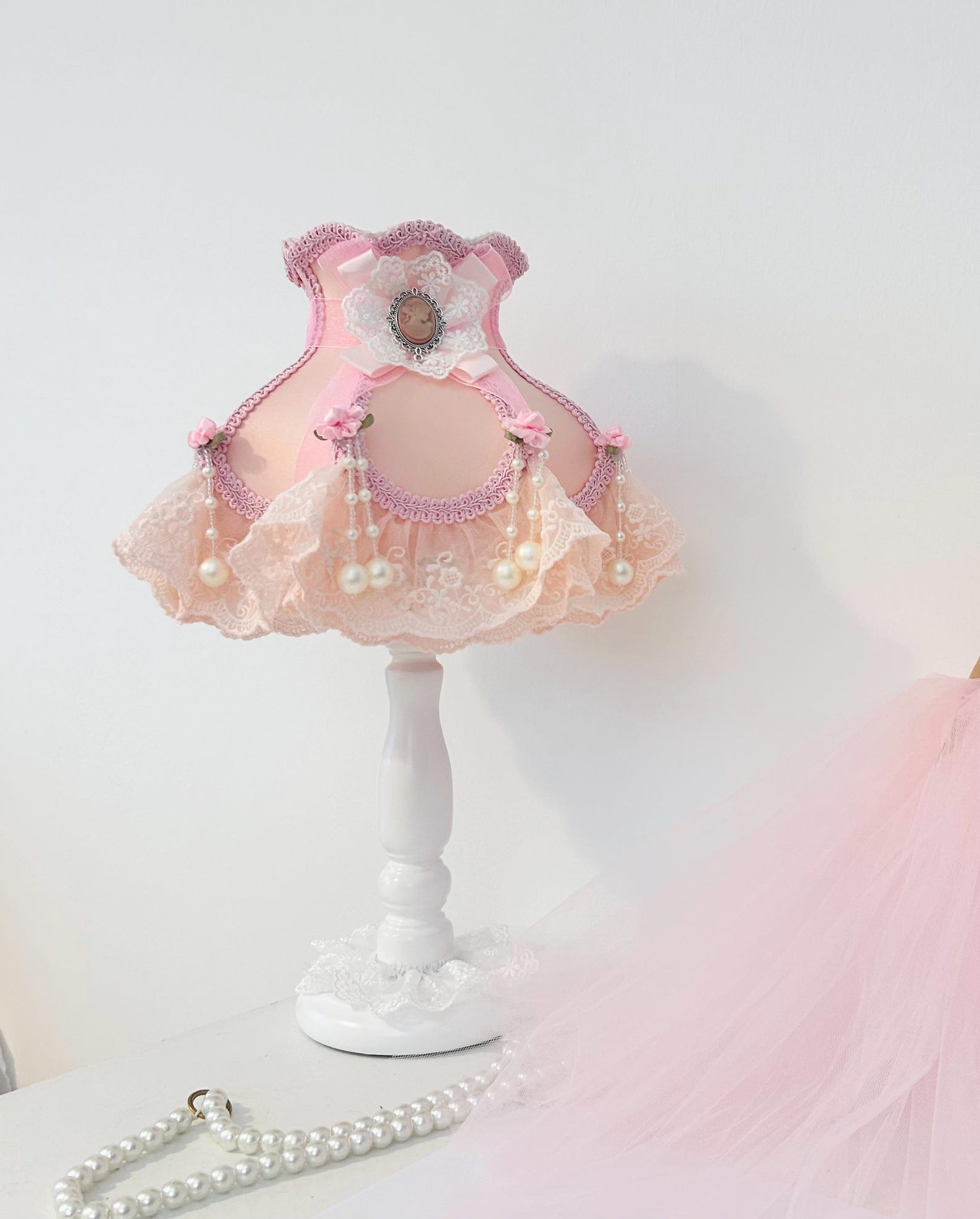 Coquette Princess Table Lamp Peachy Pink Vintage Style - Etsy