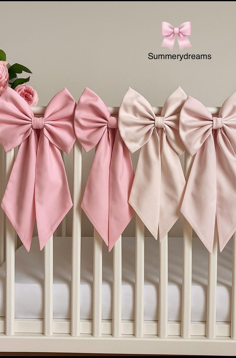 Set of 2 or Single Pink Fairytale Decorative Bow 100% Cotton. - Etsy