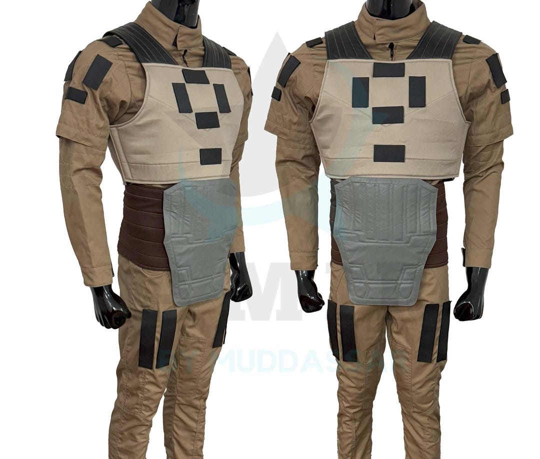 Tan Cosplay Flight Suit With Velcro Flak Vest & Cummerbund 4-piece ...