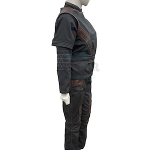 Custom Women's Grey Flight Suit & Flak Vest With Leather Accents Sci-fi ...