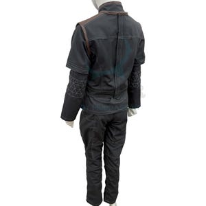 Custom Women's Grey Flight Suit & Flak Vest With Leather Accents Sci-fi ...