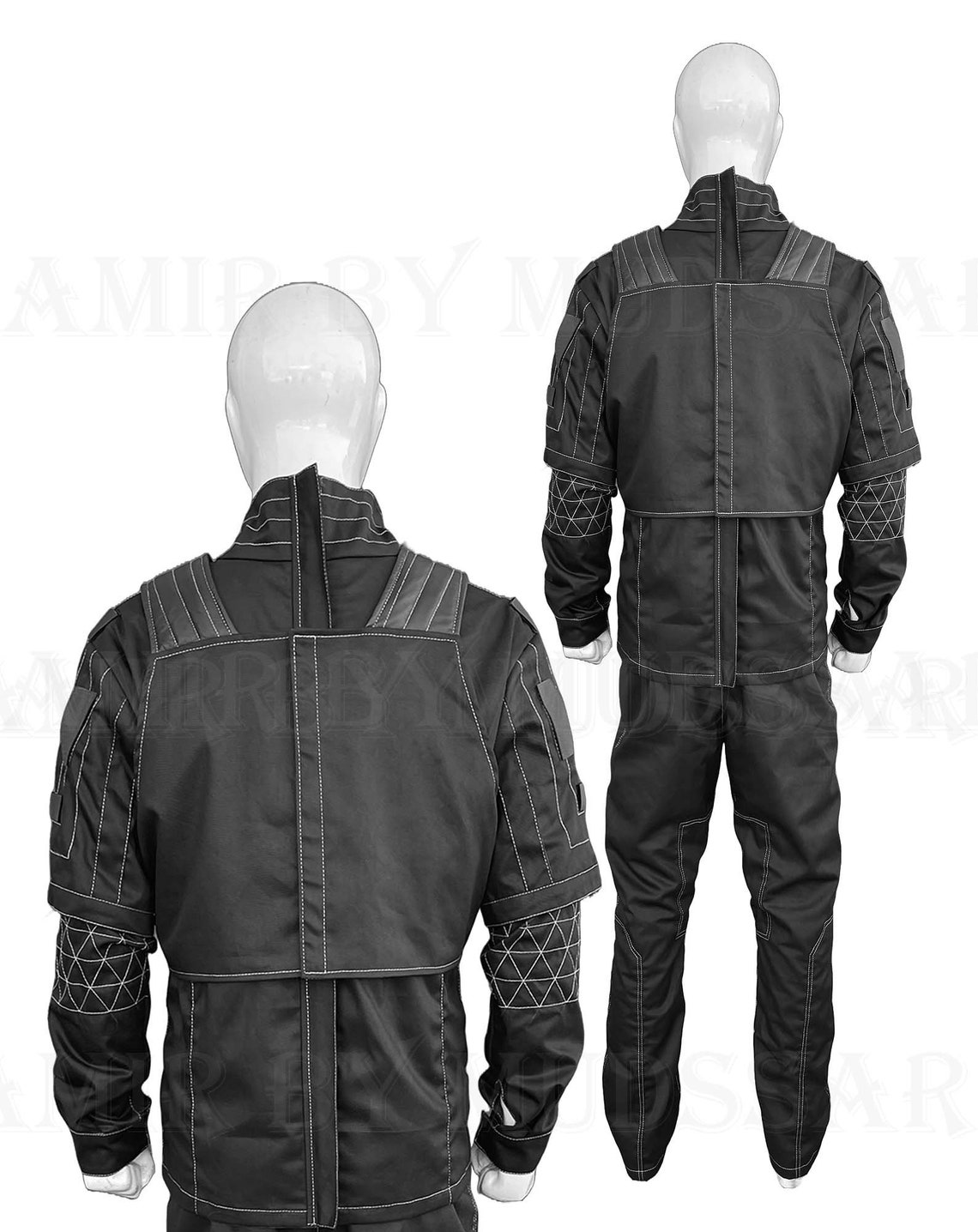 Black Flight Suit With Velcro, Cosplay Costume, 3-piece Flak Vest and ...