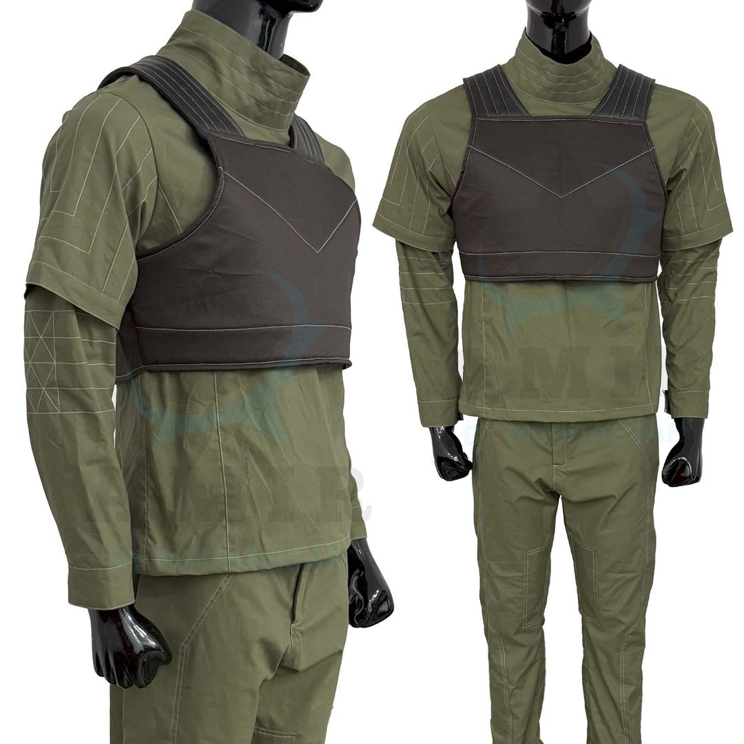 Custom Olive Flight Suit With Brown Flak Vest – Custom Handmade Flight ...