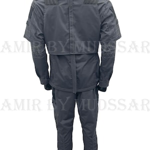 Dark Gray Flight Suit with Velcro Attachments, Cosplay Costume, 3-Piece ...