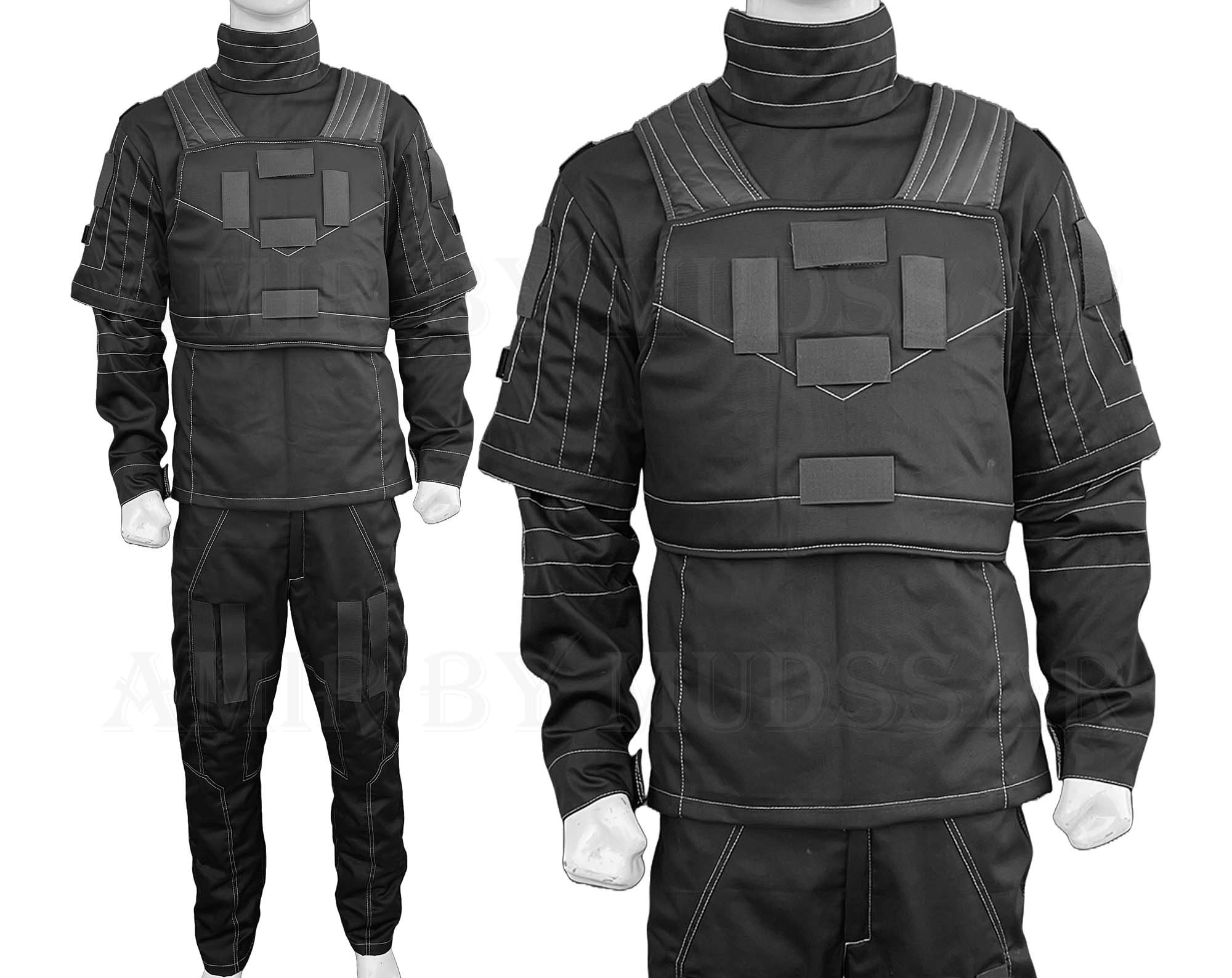 Black Flight Suit With Velcro, Cosplay Costume, 3-piece Flak Vest and ...