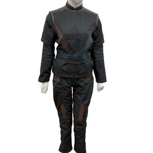 Custom Women's Grey Flight Suit & Flak Vest With Leather Accents Sci-fi ...
