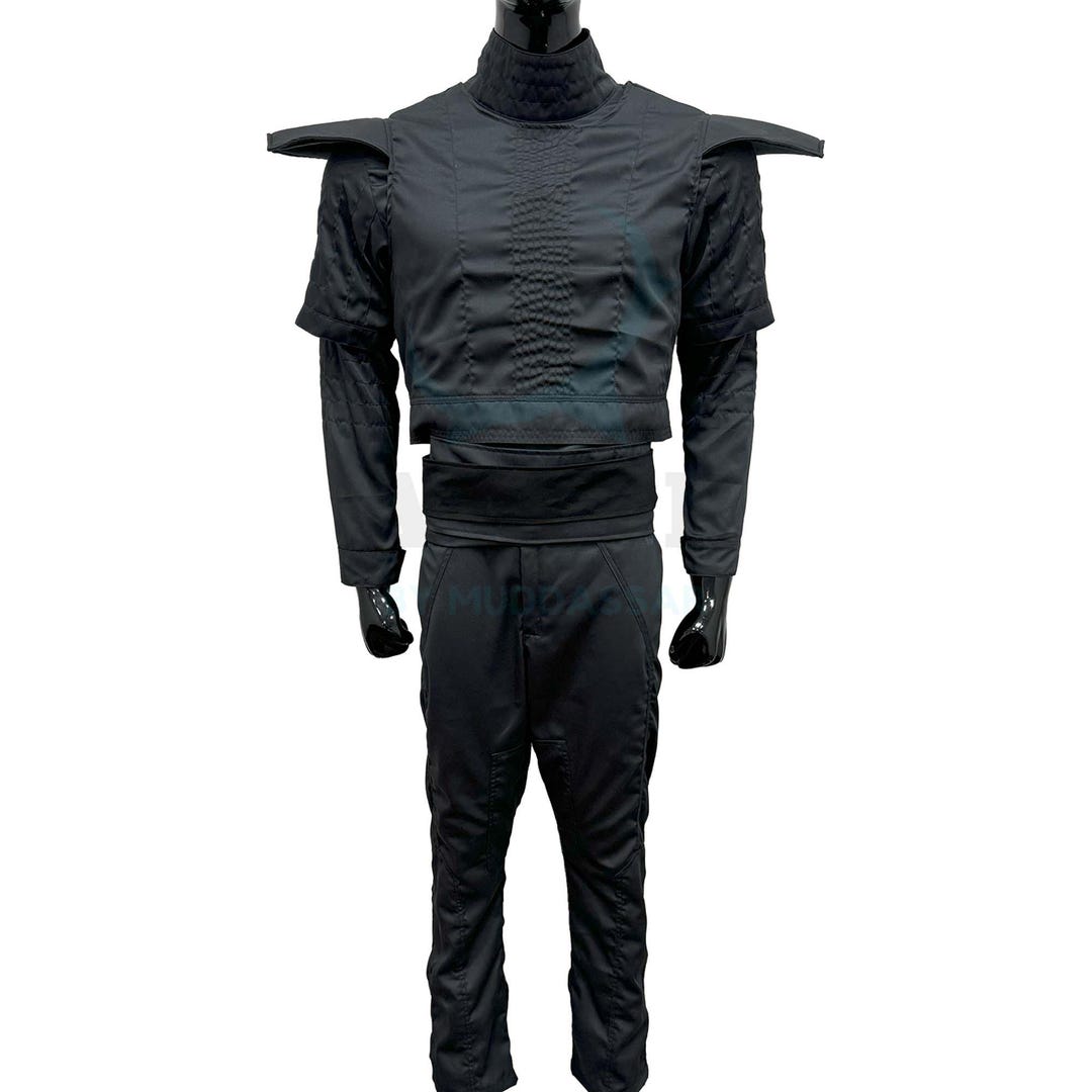 Custom Made Dark Gray Flight Suit, Flak Vest & Black Fabric Belts Fully ...