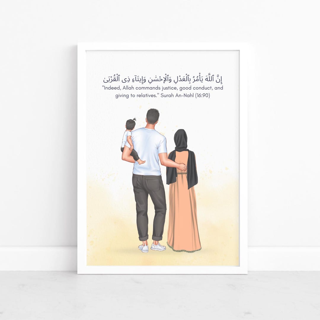 Muslim Family Portrait Muslim Family Digital Wall Art Print Faceless ...