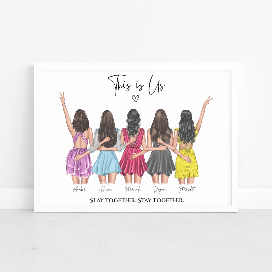 Custom Print Group of Friends Friendship Gift Best Friend Print ...