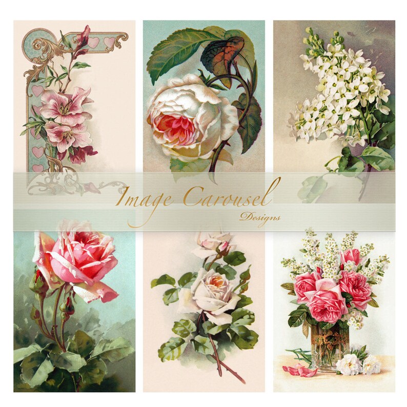 Flowers Art Personal Commercial Use Antique Vintage Image Instant ...