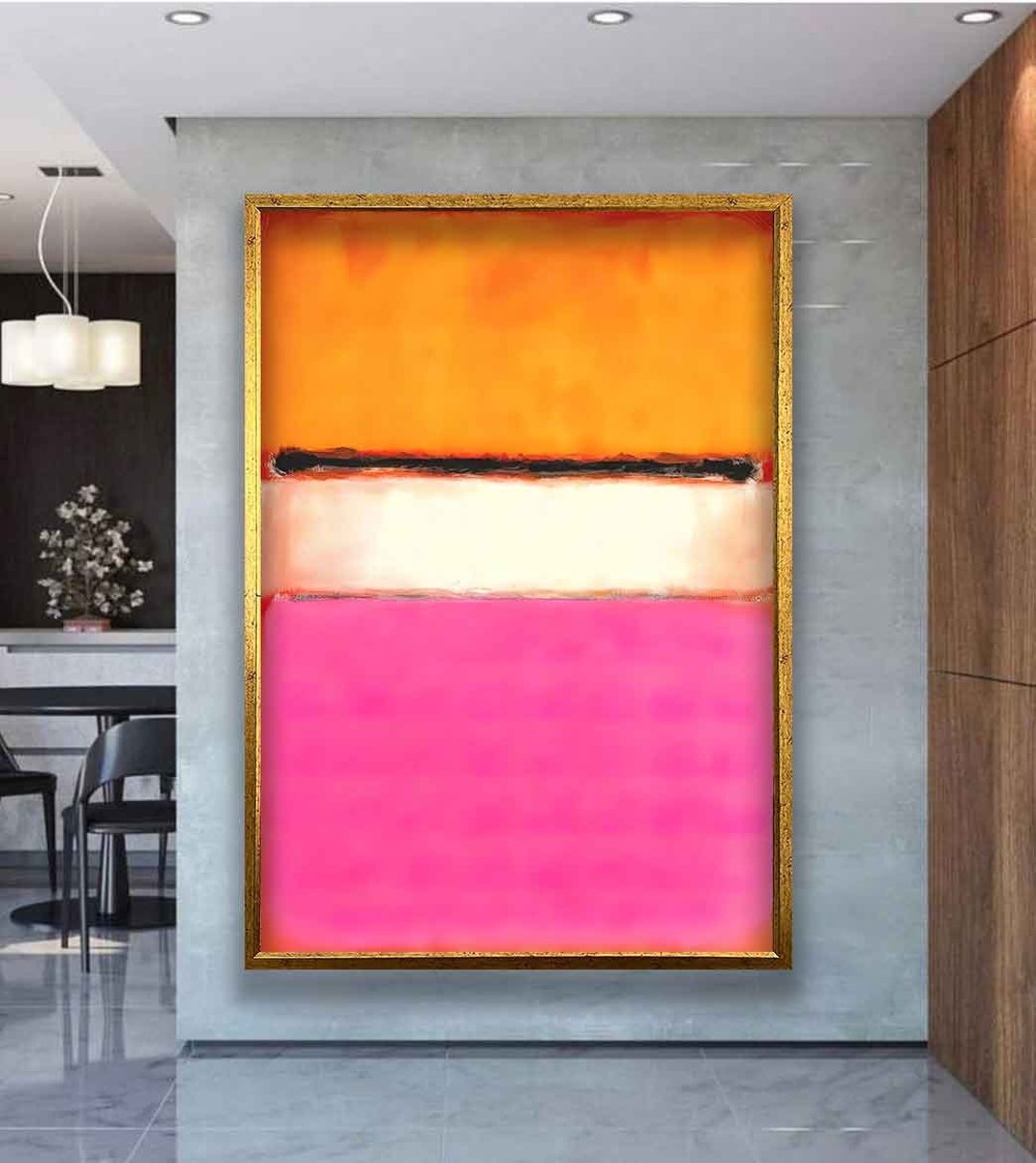 Mark Rothko Pink Canvas Painting, Mark Rothko Production, White Pink ...