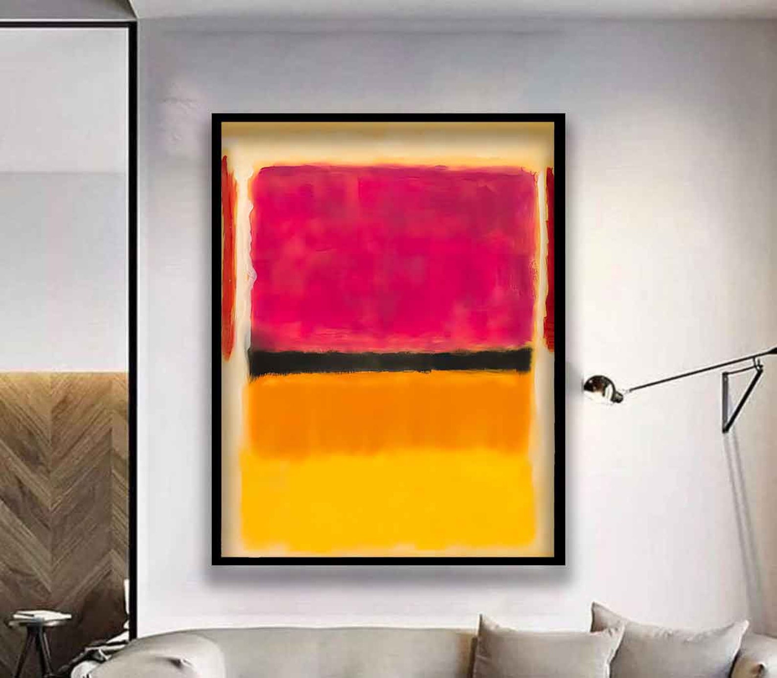 Mark Rothko Pink Canvas Painting, Mark Rothko Production, Orange Yellow ...