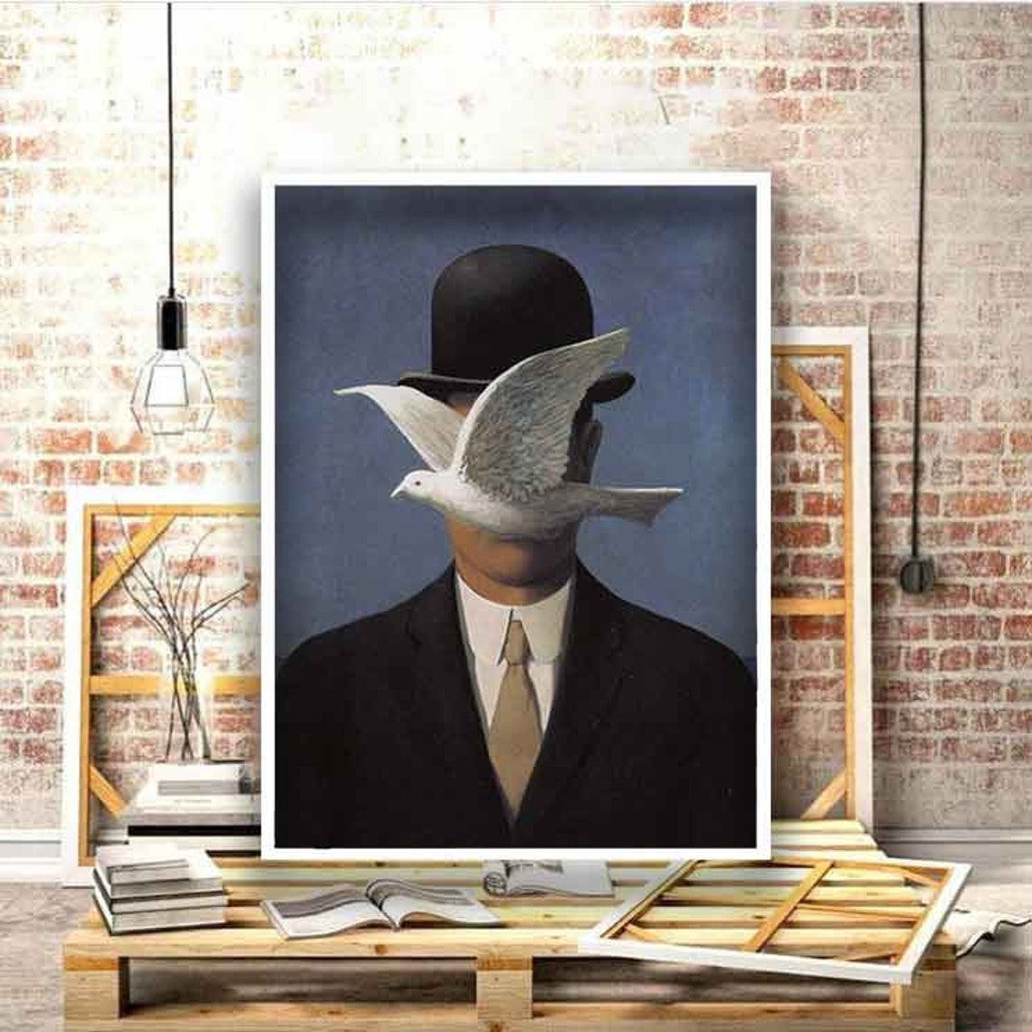René Magritte Man With Bowler Hat Canvas Wall Decor, Surrealism Art ...