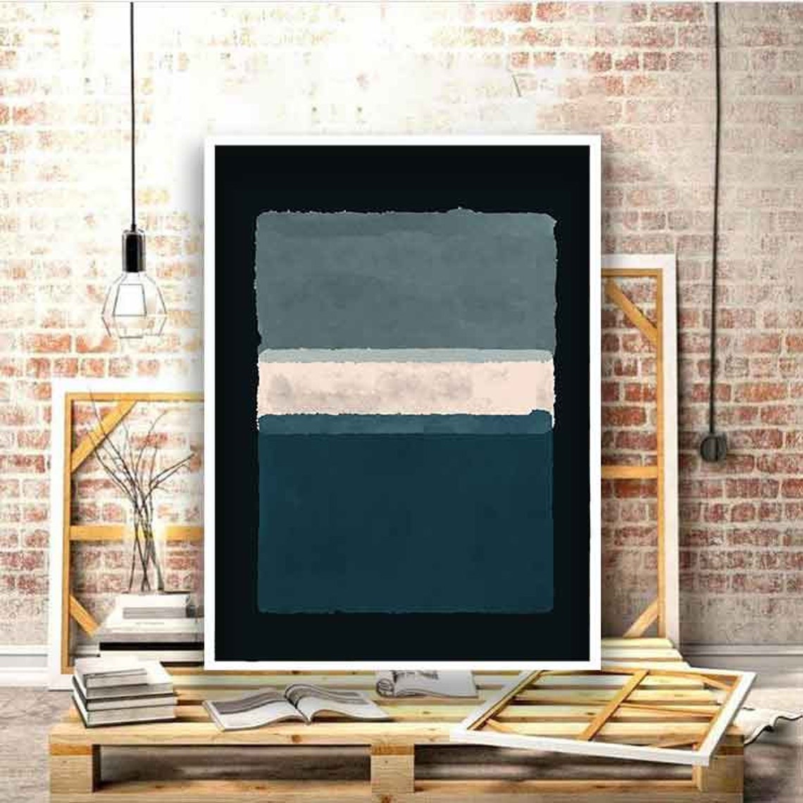 Mark Rothko Light Blue Canvas Painting, Mark Rothko Production, Grey ...