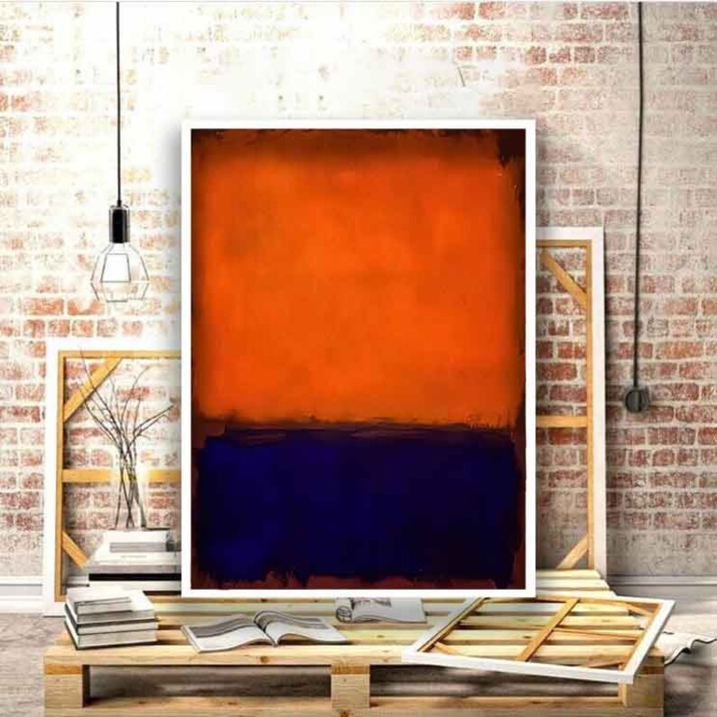 Mark Rothko Blue Orange Canvas Painting, Orange Blue Mark Rothko ...