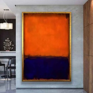 Mark Rothko Blue Orange Canvas Painting, Orange Blue Mark Rothko ...