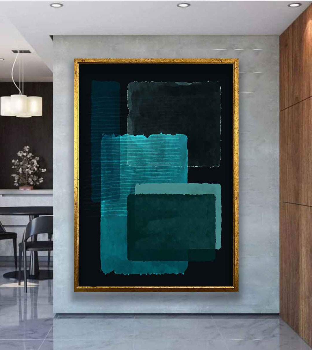 Mark Rothko Royal Blue Canvas Painting, Mark Rothko Production, Dark ...