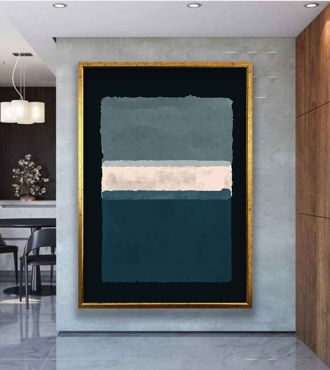 Mark Rothko Light Blue Canvas Painting, Mark Rothko Production, Grey ...