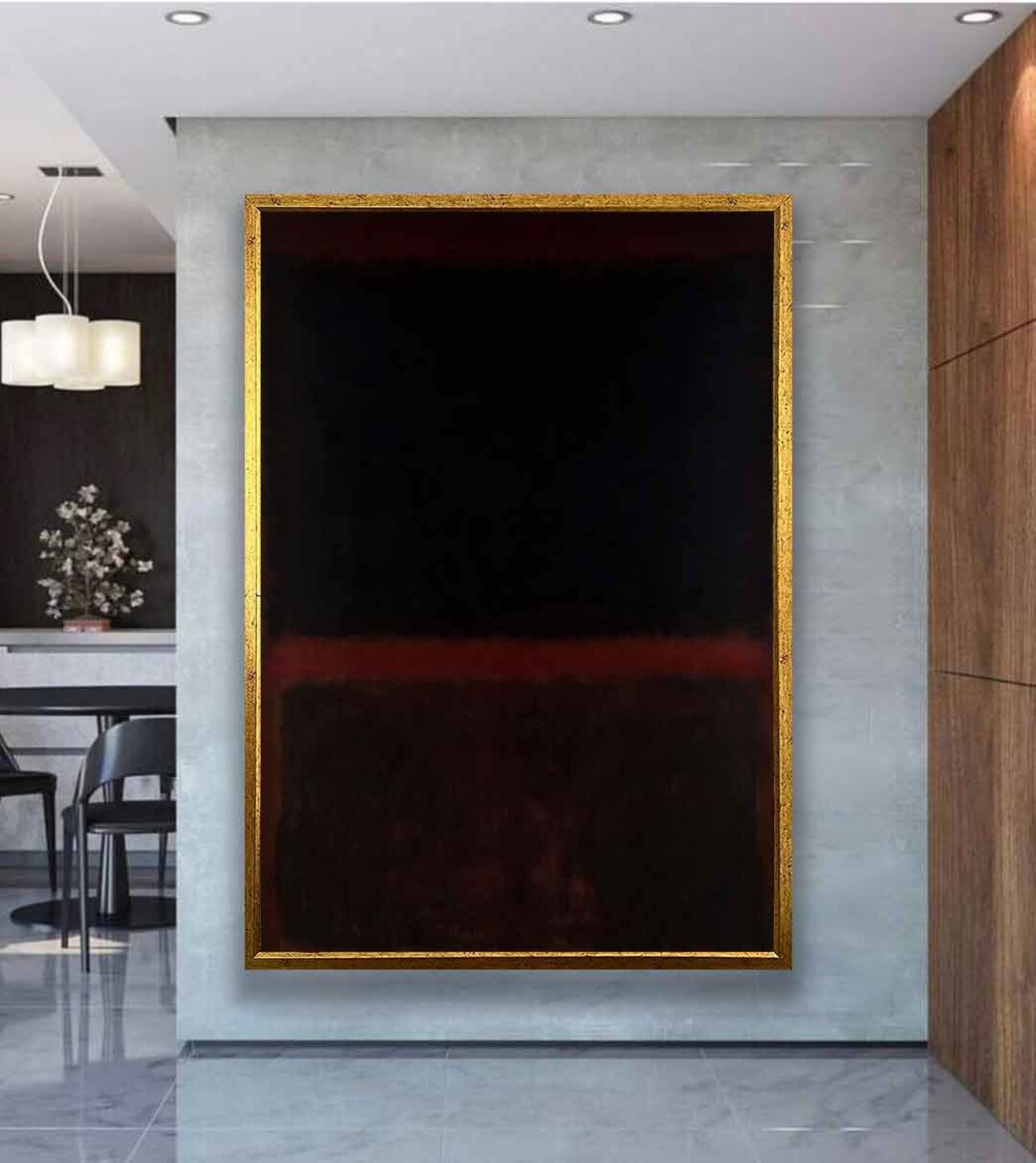 Mark Rothko Black Brown Canvas Painting, Mark Rothko Production, Maroon ...