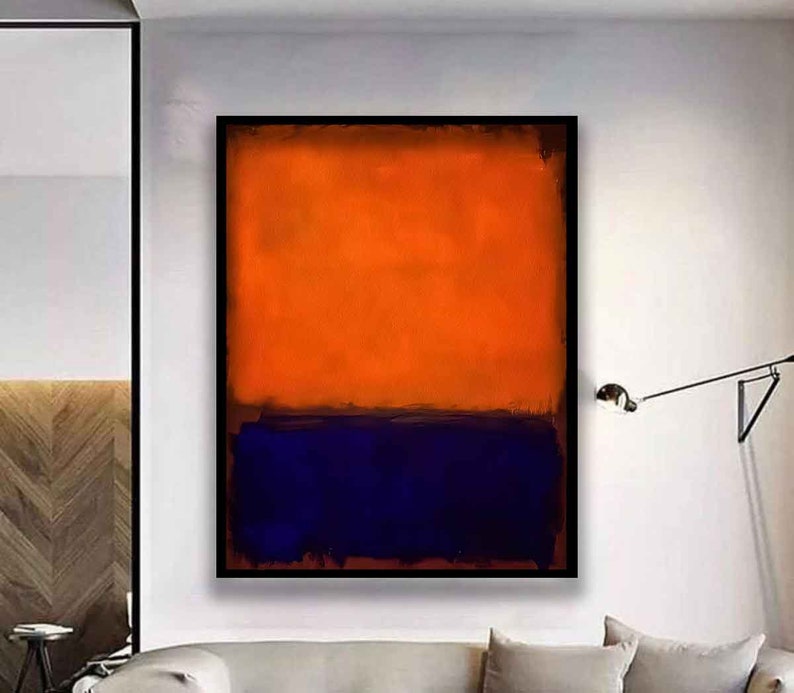 Mark Rothko Blue Orange Canvas Painting, Orange Blue Mark Rothko ...
