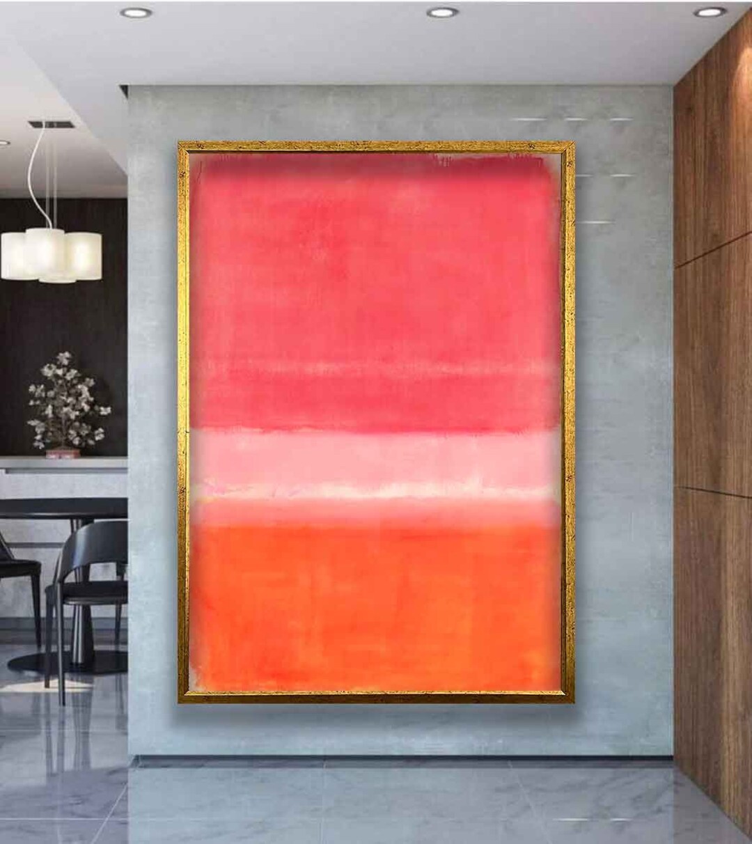 Mark Rothko Pink Canvas Painting, Mark Rothko Production, Orange Pink ...