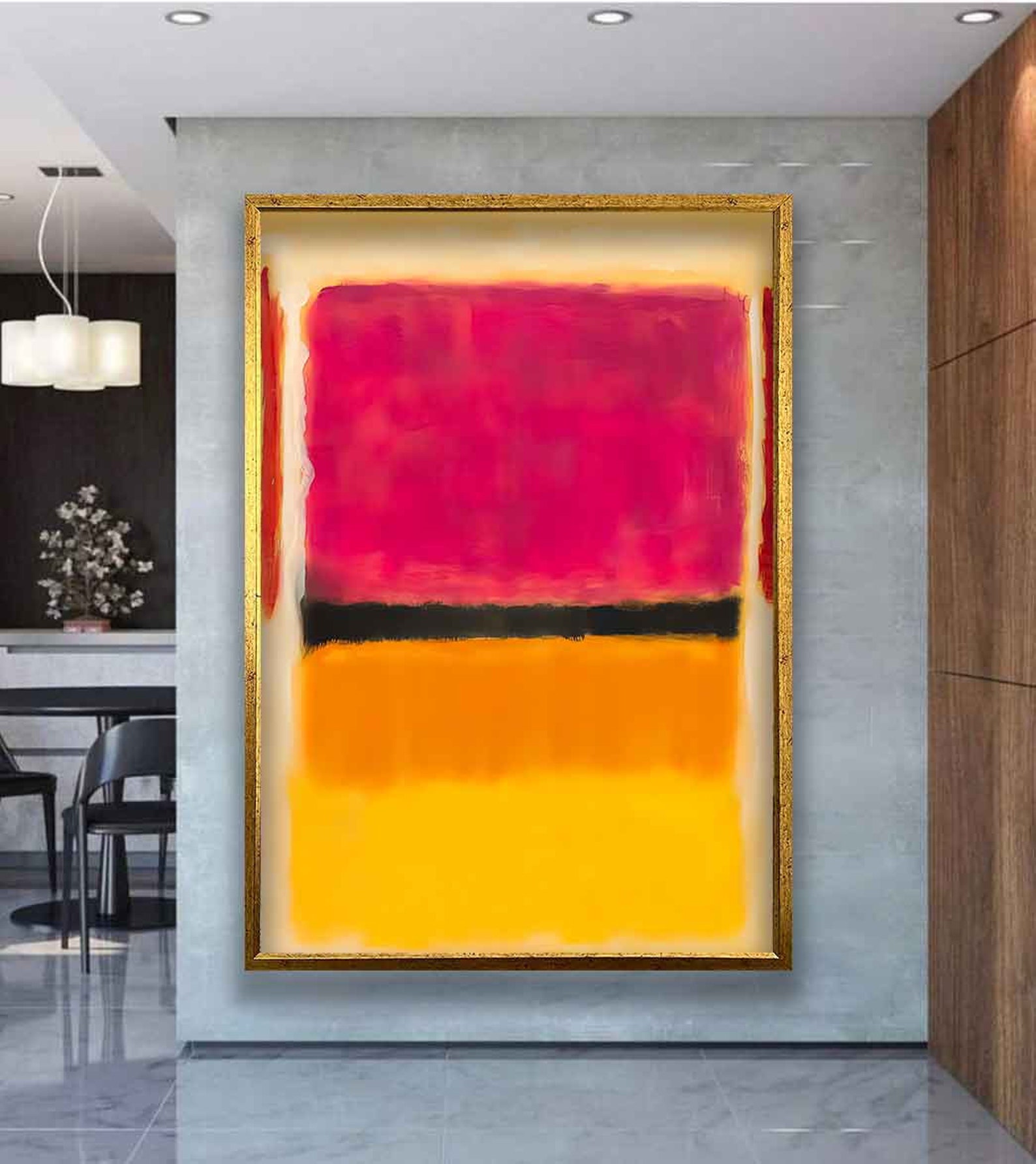 Mark Rothko Pink Canvas Painting, Mark Rothko Production, Orange Yellow ...