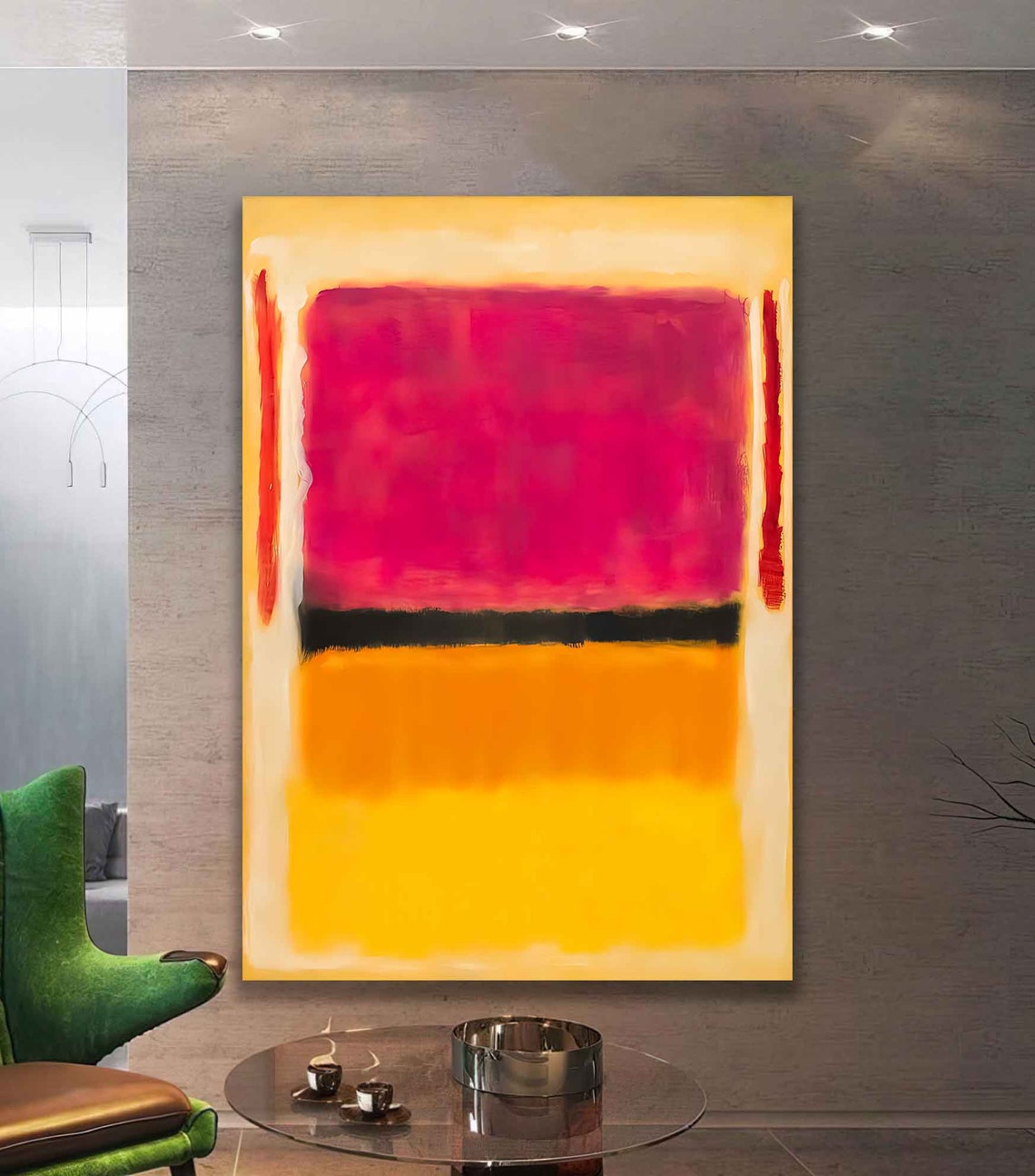 Mark Rothko Pink Canvas Painting, Mark Rothko Production, Orange Yellow ...