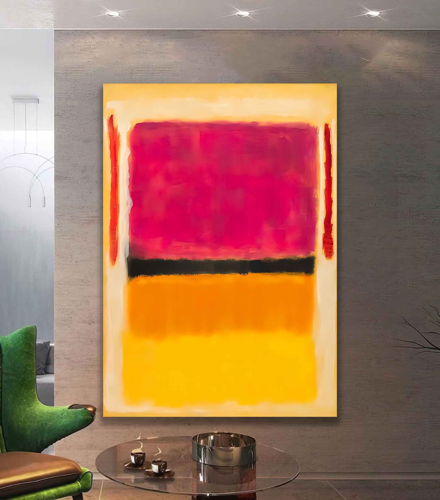 Mark Rothko Pink Canvas Painting, Mark Rothko Production, Orange Yellow ...