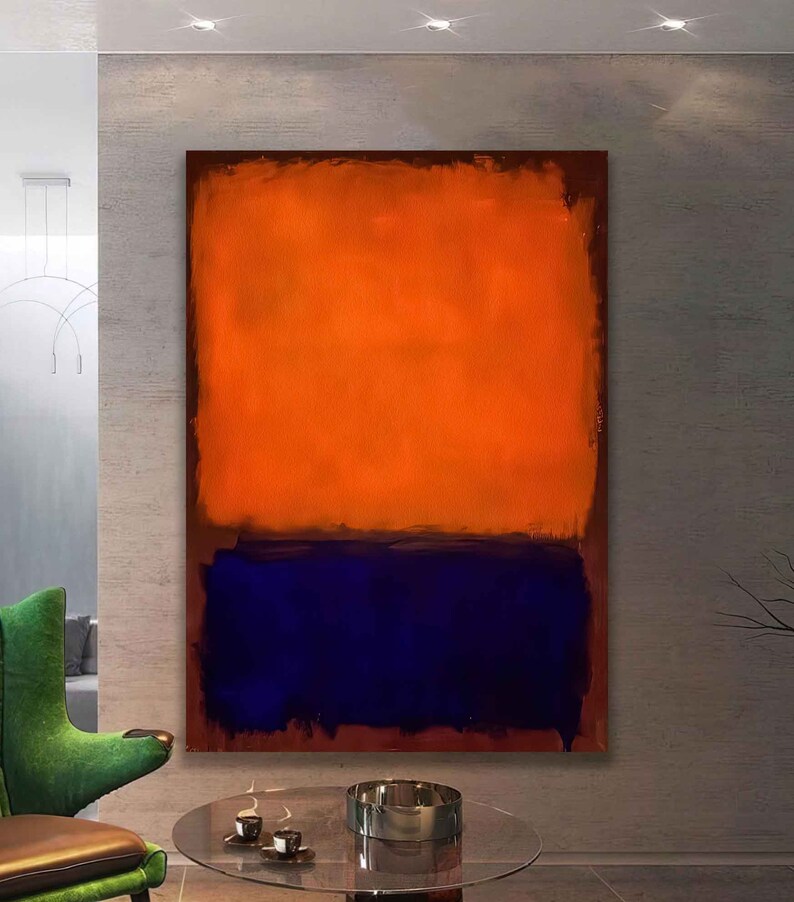Mark Rothko Blue Orange Canvas Painting, Orange Blue Mark Rothko ...