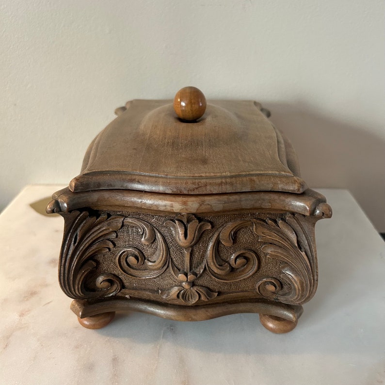 Ornate Antique Black Forest Trinket Box Black Forest Hand Carved ...