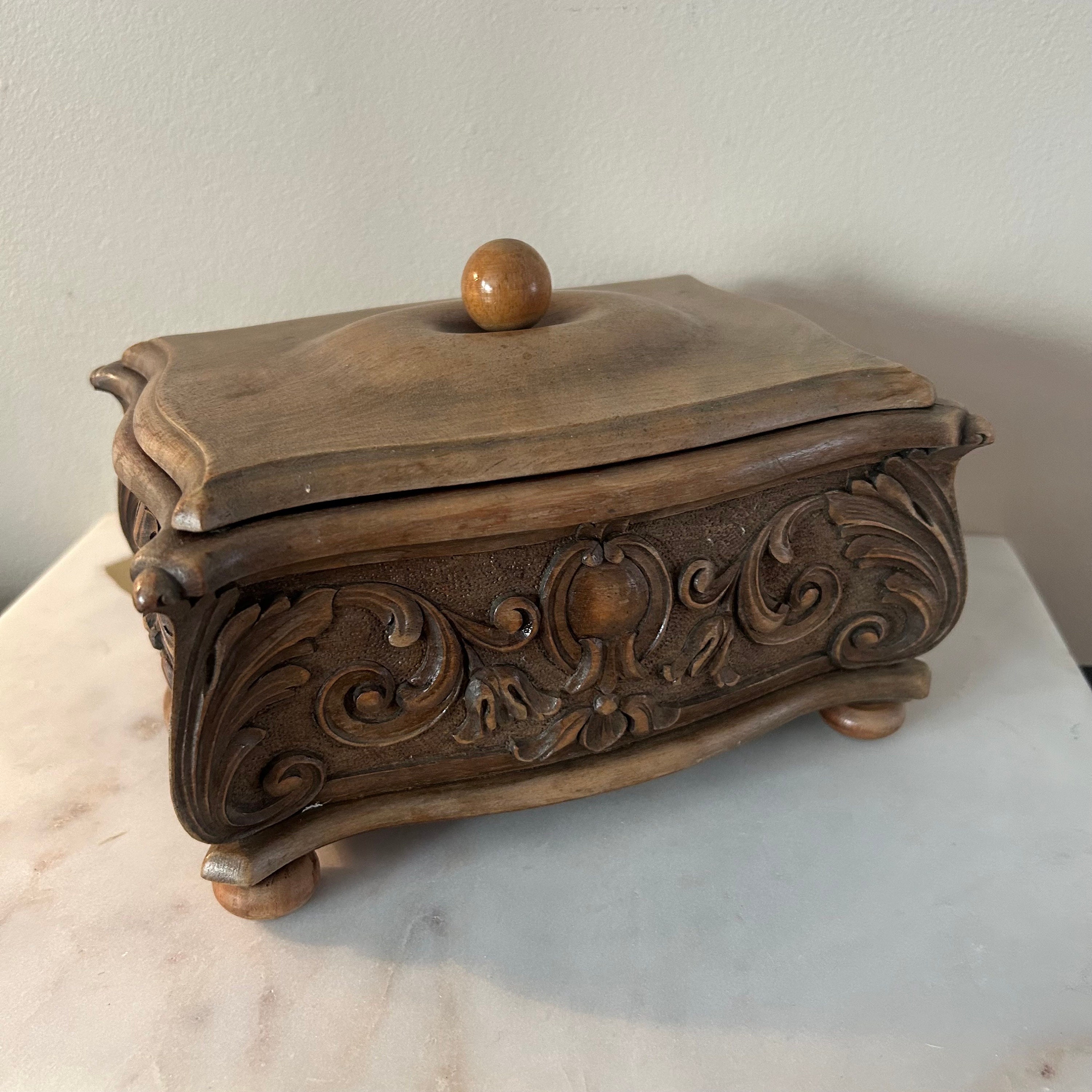 Ornate Antique Black Forest Trinket Box Black Forest Hand Carved ...