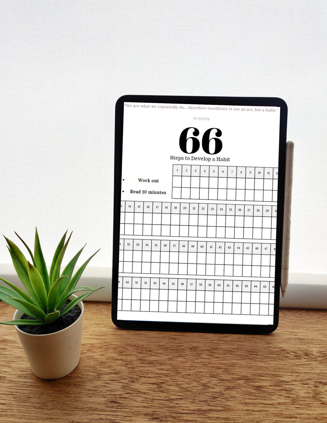 Editable and Printable Habit Develop Chart, Learn a New Habit in 66 ...