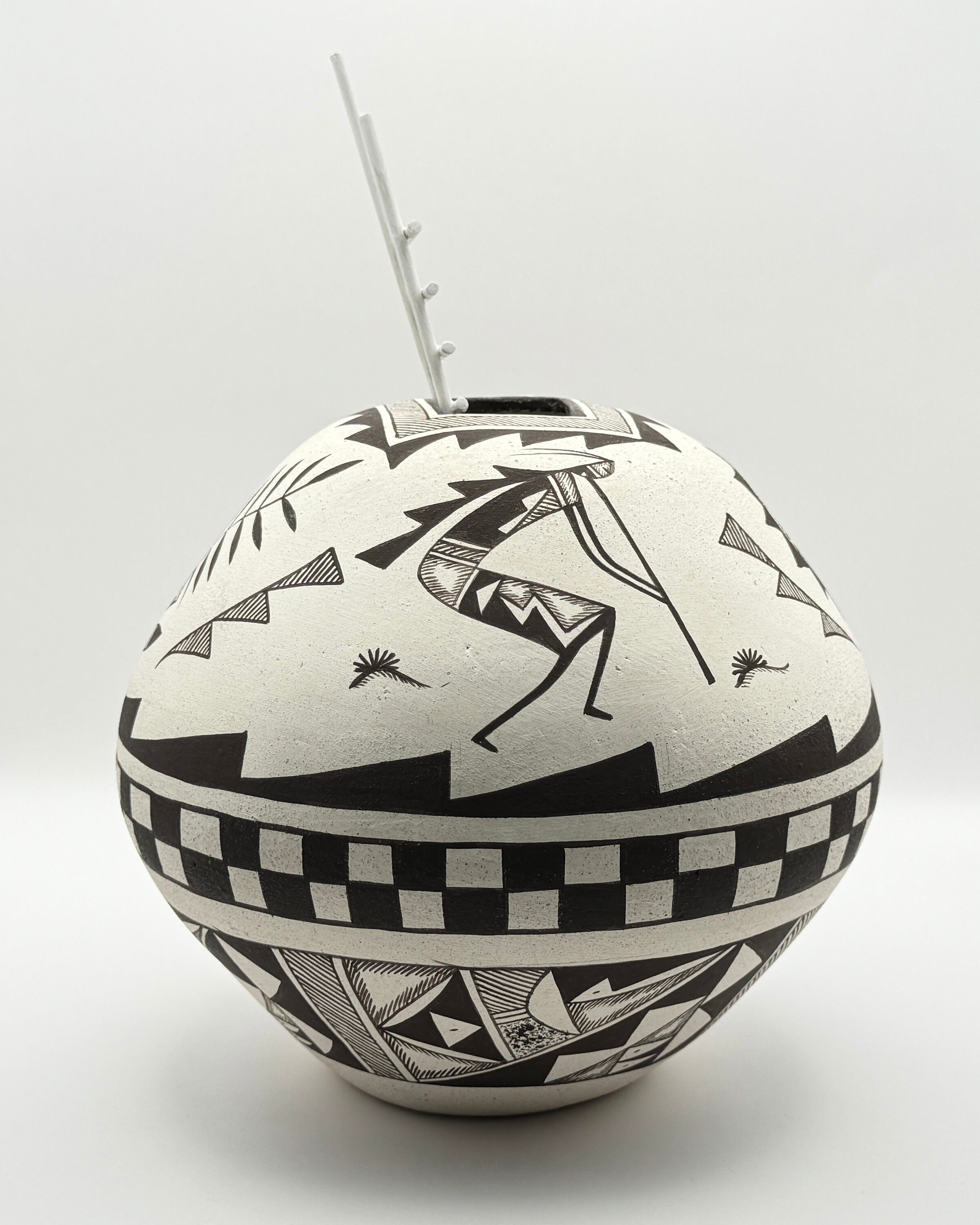 Navajo Acoma Style Handmade and Hand Painted Kiva Pot Pottery by Westly ...