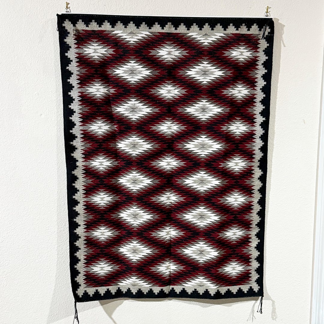 Navajo Handwoven Rug Eye Dazzler 48.5”x 35.5” Native American Art ...