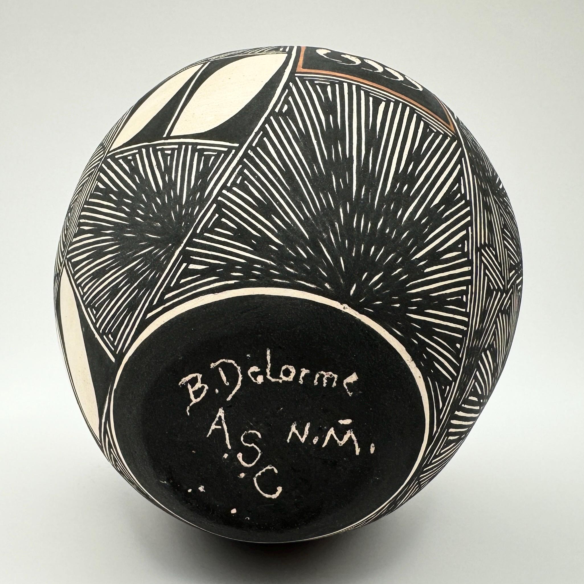 Acoma Pueblo Handmade Hand Painted Bear Paw Eyes Pottery Native ...