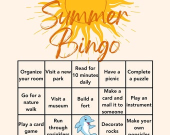 Spring Break Bingo Board for Kids - Etsy