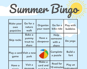 Spring Break Bingo Board for Kids - Etsy