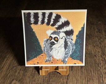 Larry the Lemur, Square Poster Art Print, Animal Painting, Digital Art ...