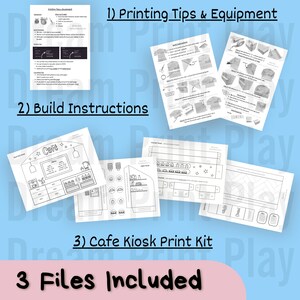 Cafe Kiosk Paper Toy Scene | Printable PDF Digital Download | DIY ...