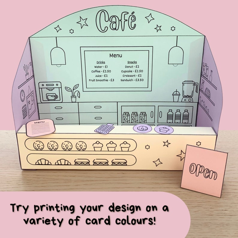 Cafe Kiosk Paper Toy Scene | Printable PDF Digital Download | DIY ...