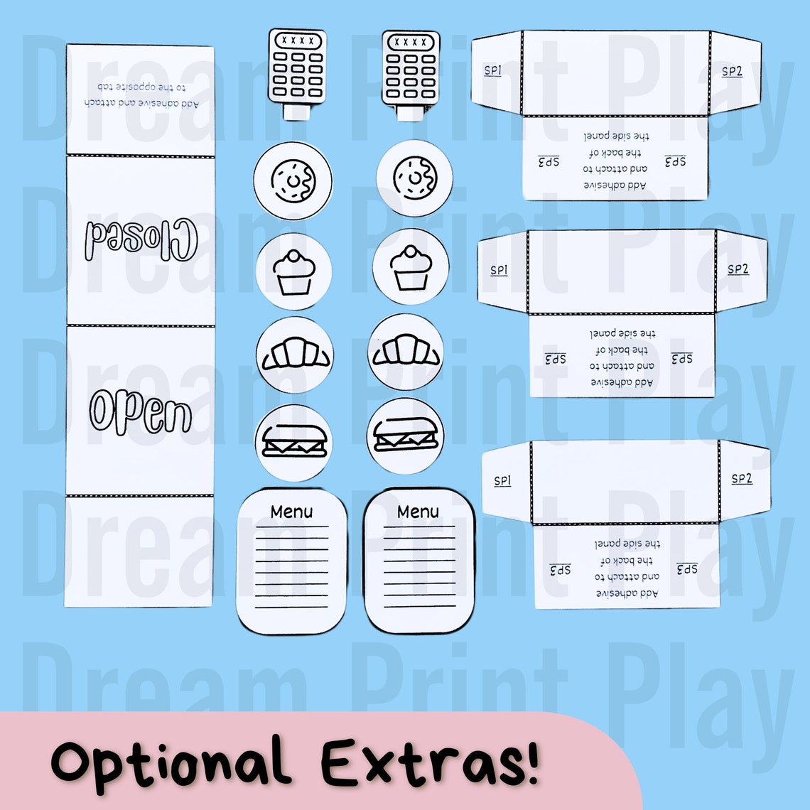 Cafe Kiosk Paper Toy Scene | Printable PDF Digital Download | DIY ...
