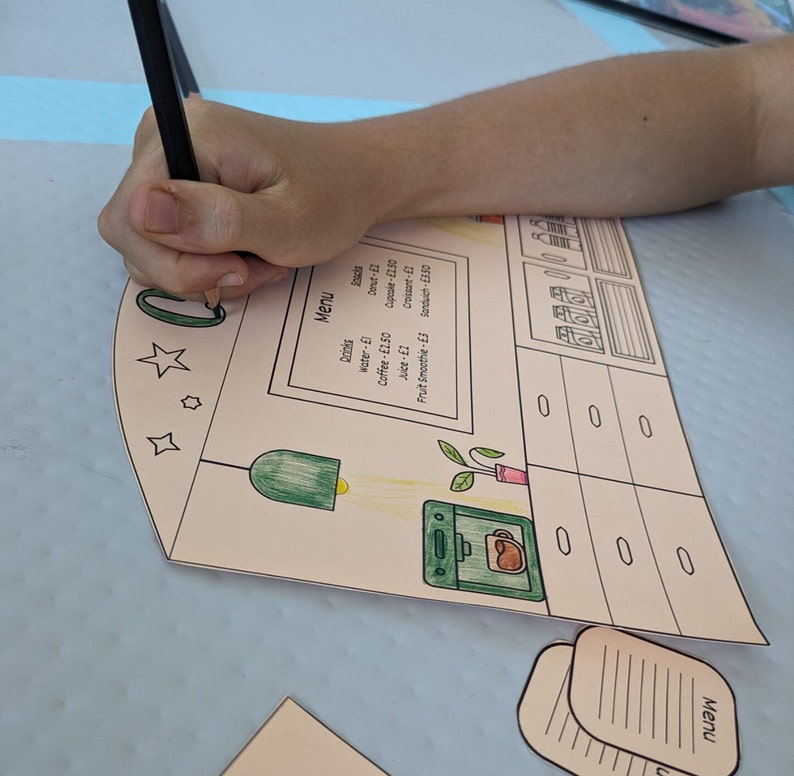 Cafe Kiosk Paper Toy Scene | Printable PDF Digital Download | DIY ...