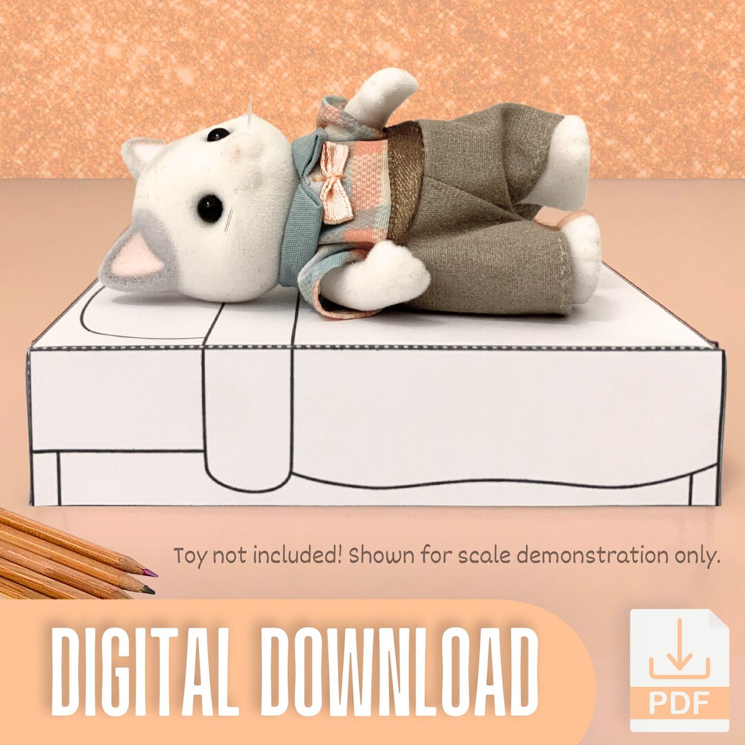 Simple Bed Paper Toy Scene Printable PDF Digital Download DIY Print ...