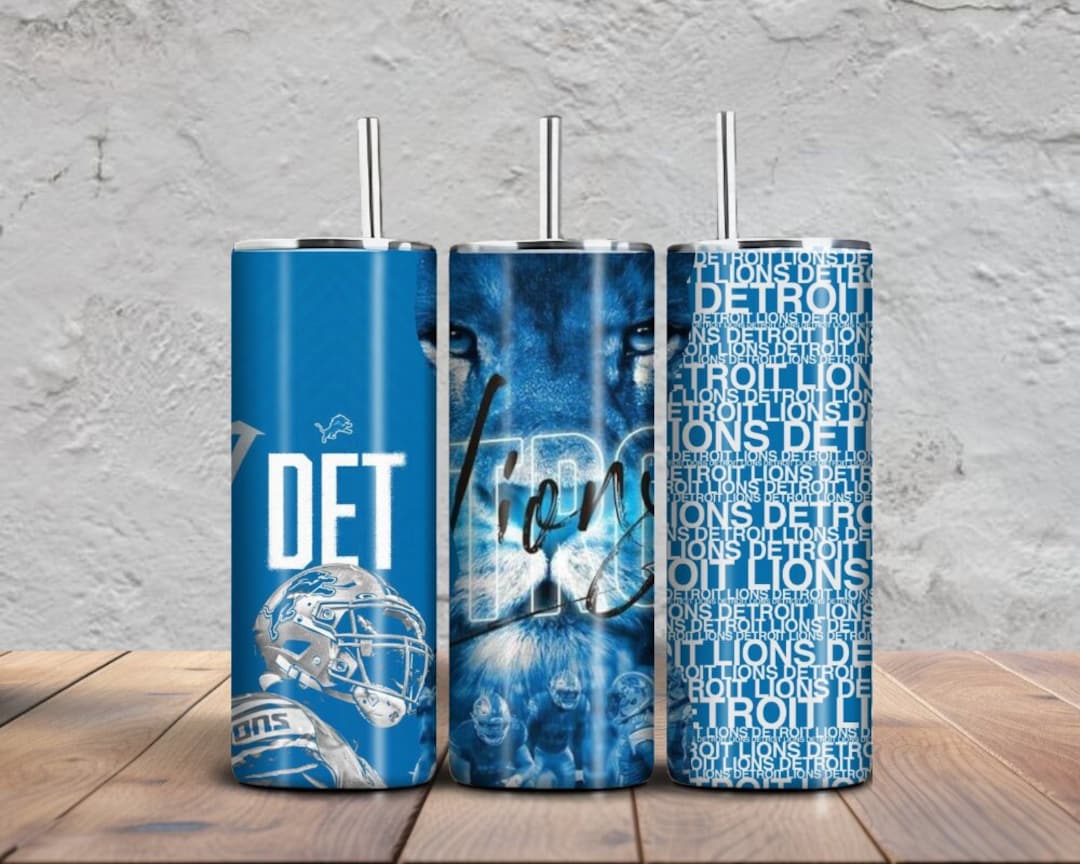 Detroit Tumbler PNG 20oz Skinny Straight Tampered, Football Tumbler ...