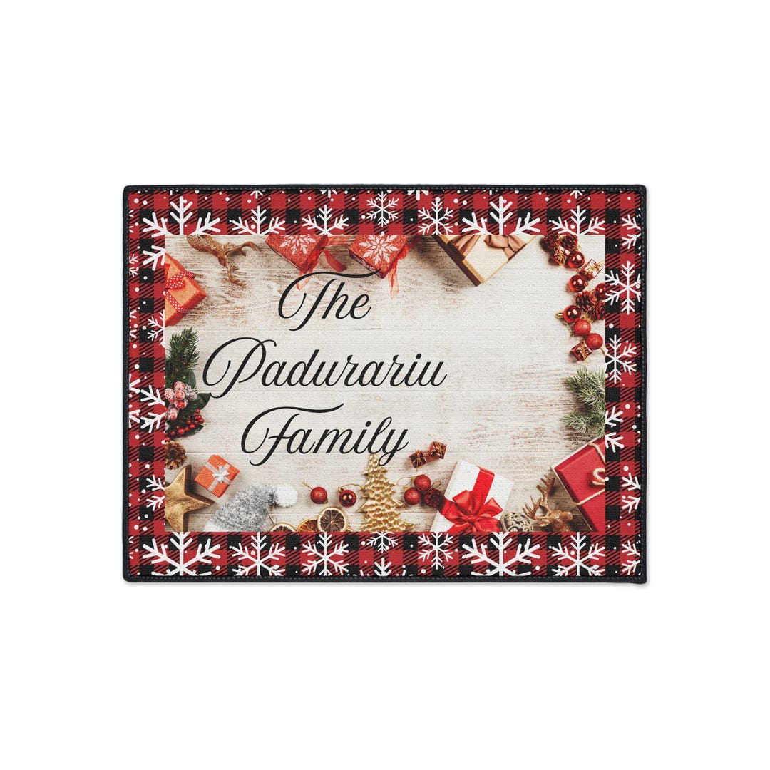 Bathroom Personalized Small Christmas Matt / Family Name Custom Holiday ...