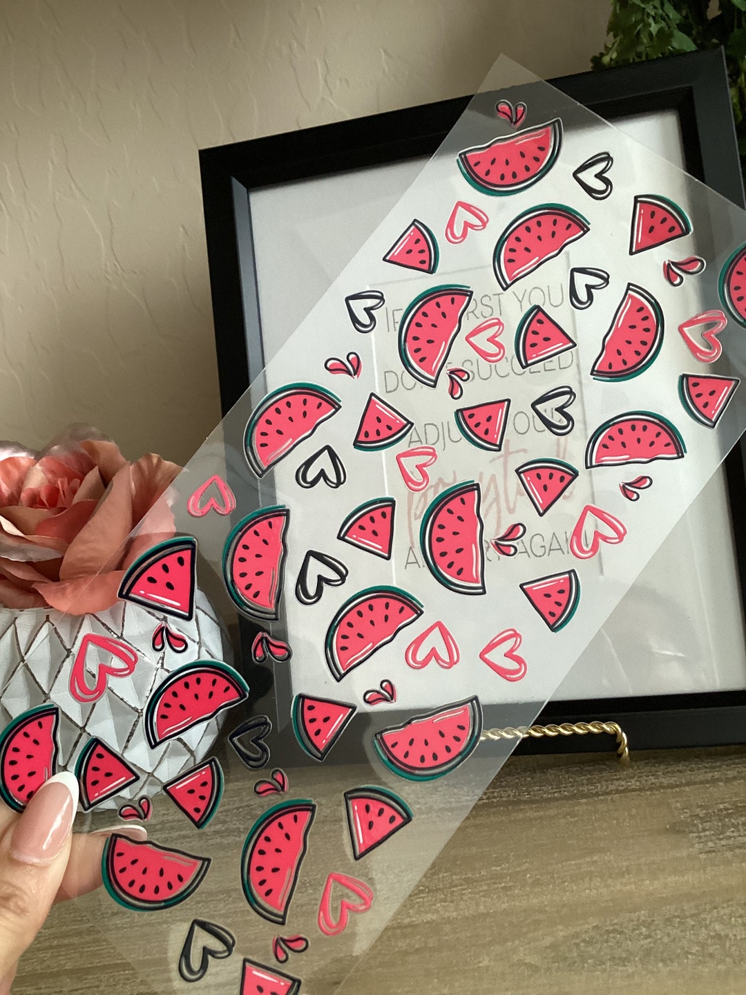 Watermelon 16oz Uv Dtf Wrap. Cute Watermelon Wrap. - Etsy