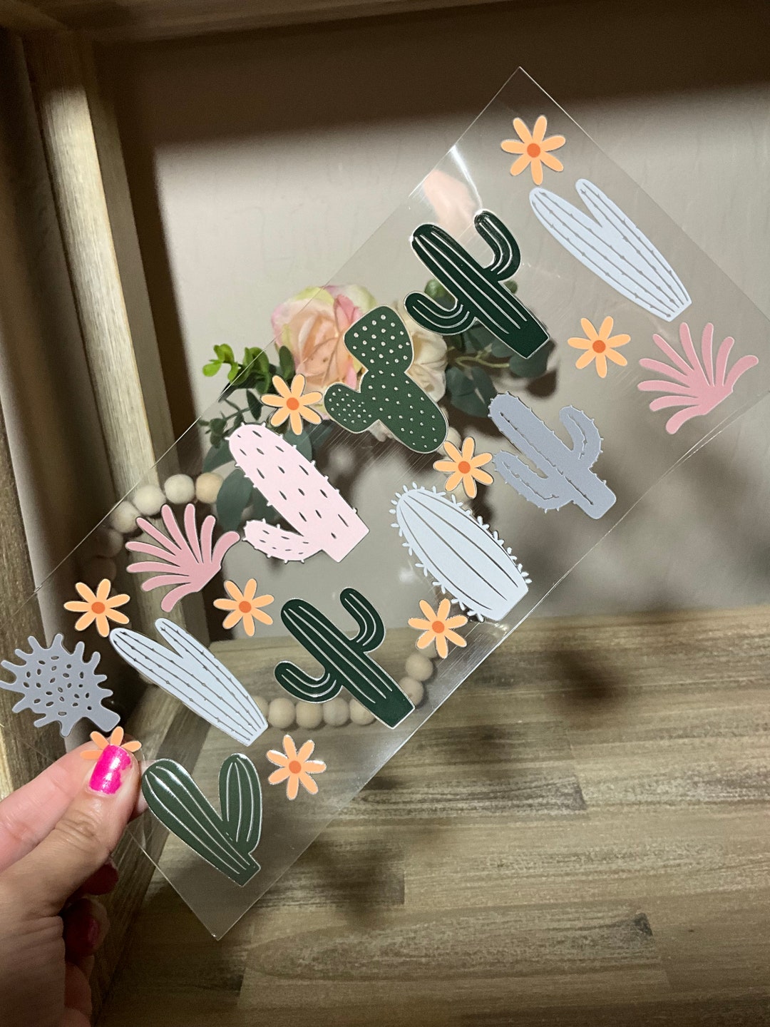 Adorable Cactus Wrap. 16oz Ready to Use Uv Dtf Wrap - Etsy