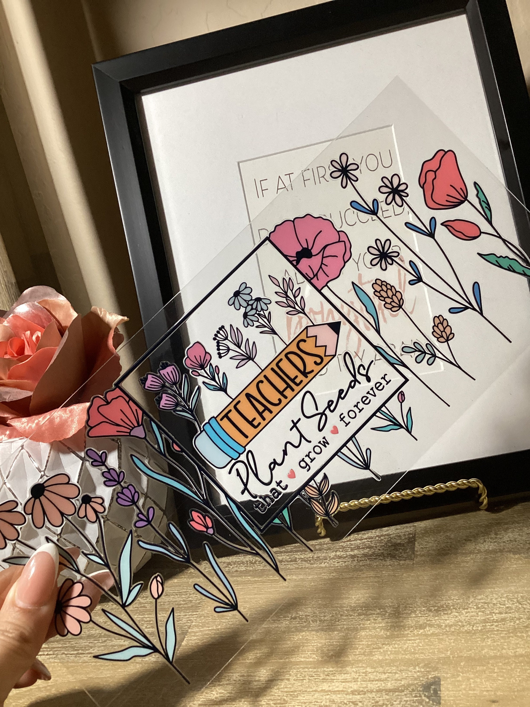 Teacher Plant Seeds Wrap. Uv Dtf Wrap - Etsy